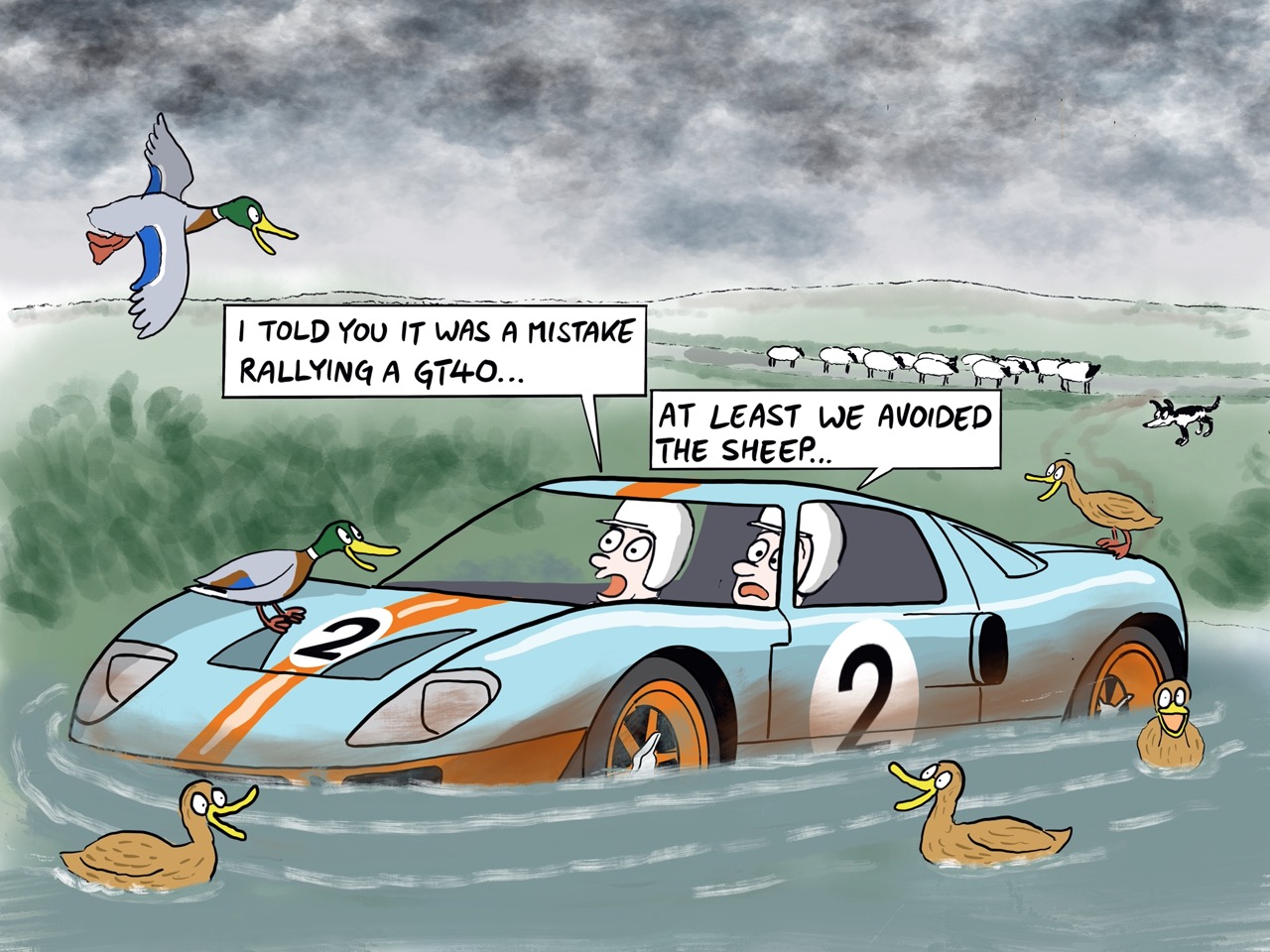 Ford GT40 Cartoon - Moving Cartoons